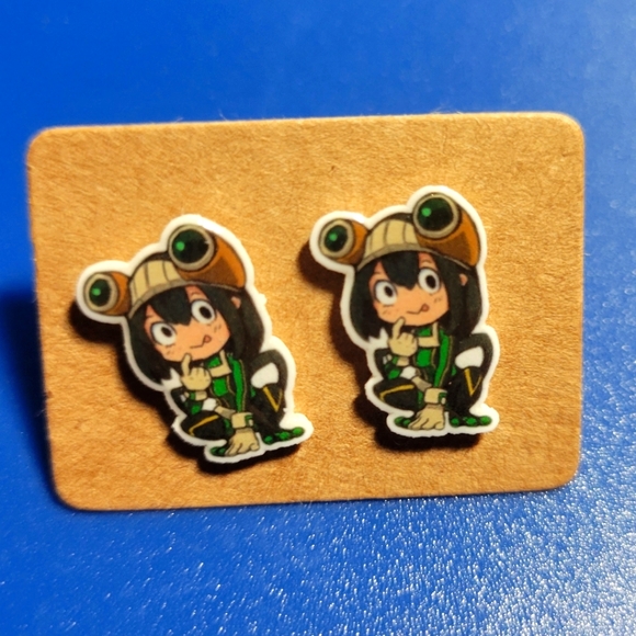 Jewelry | Froppy Frog Girl My Hero Academia Acrylic Stud Earrings ...